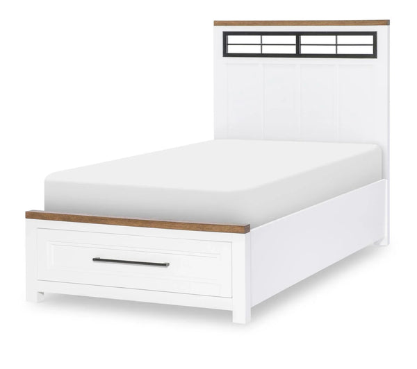 Dutton - Twin / Full Storage Side Rails - Natural White / Toasted ...