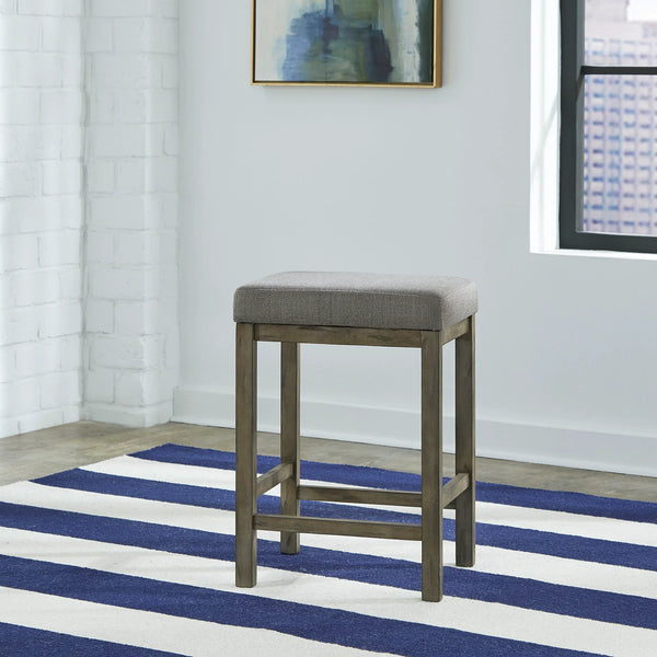 Hayden Way - Upholstered Console Stool - Washed Gray — Vermont SuperStore